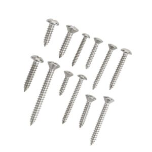 216 pieces stainless steel self tapping sheet metal screw assortment, 34 different size of oval and pand head for fastening wood, metal or fiberglass