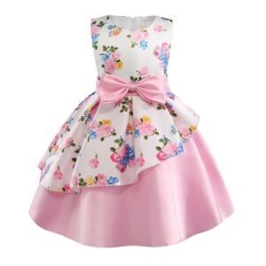 aimjchld flower girls dresses toddler baby birthday halloween day easter pageant tea floral dress size 2t 3t (pink,100)