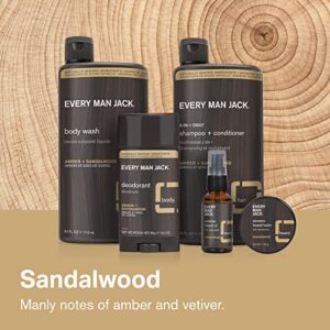 Every Man Jack Beard + Hair Conditioner - Subtle Sandalwood Fragrance - Conditions, Softens, and Strengthens Your Beard - Naturally Derived with Shea Butter and Cocoa Butter - 6.7-ounce Twin Pack