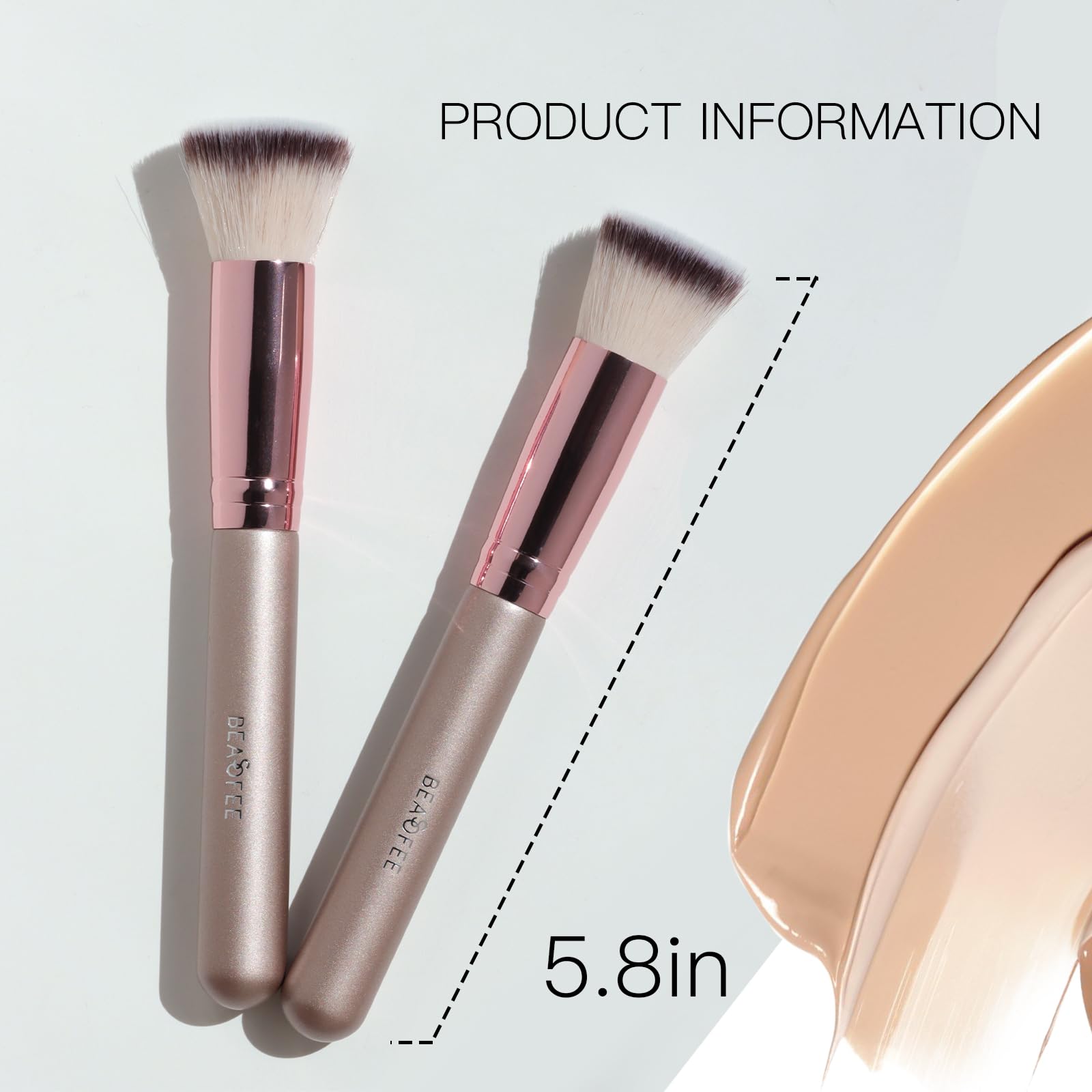 Foundation Brush Flat Top Makeup Foundation Brush Small Top Premium Durable Kabuki Makeup Brush Perfect for Flawless Powder and Cream,Buffing, Blending Liquid,Blending,Concealer Makeup Face Brush