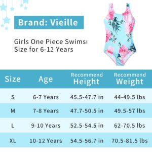 Girls Swimsuits 7-8 Floral One Piece Tankini Cute Flower Print Bathing Suits Hawaiian Beach Swimwear Bikini Pretty Kids Monokini for Swimmer