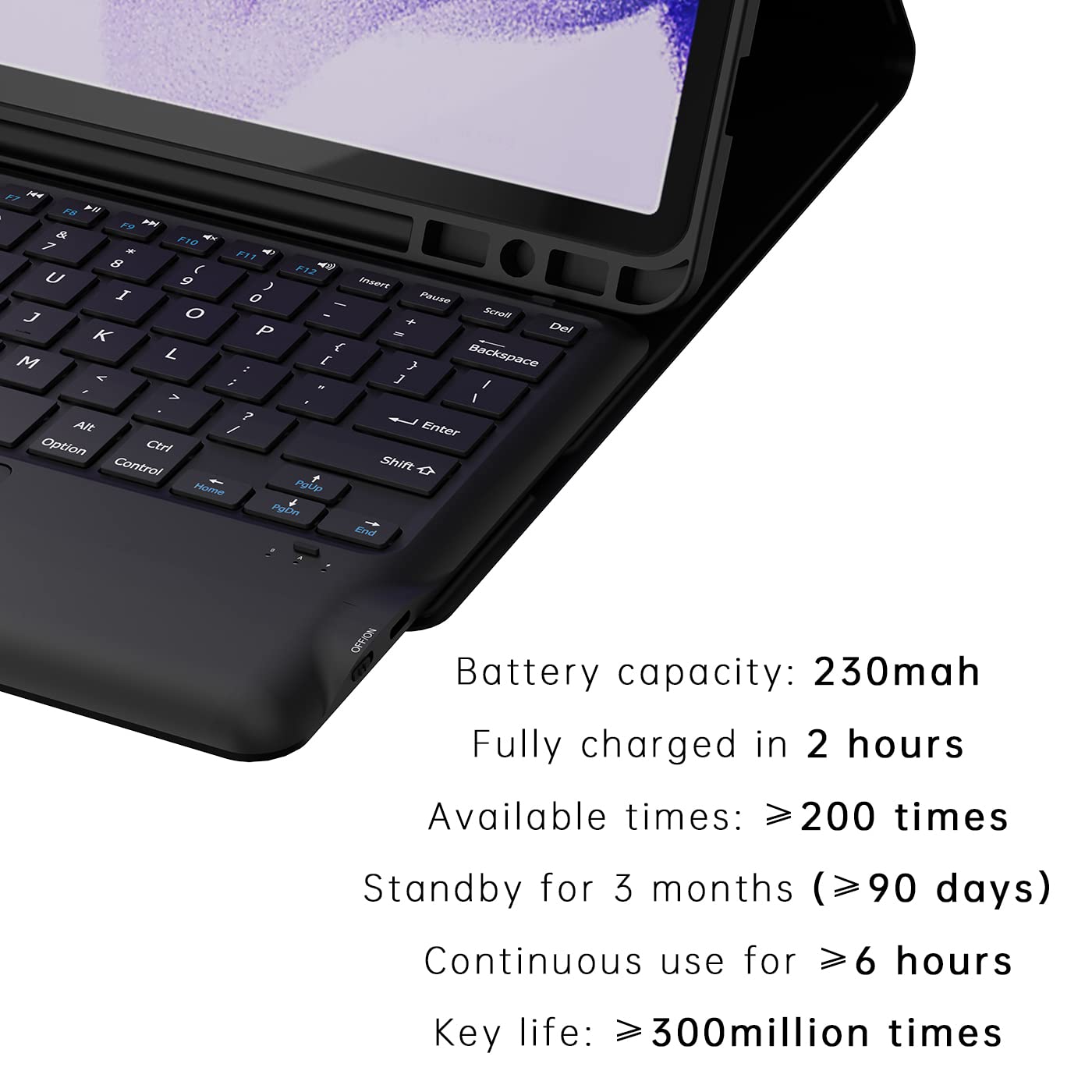 DOMEUN Galaxy Tab S7 FE/S7 Plus/S8 Plus Case with Keyboard 12.4 inch - Smart Detachable Wireless Touchpad Keyboard Cases with S Pen Holder for Samsung Galaxy Tab S8+ 2022/S7 FE 2021/S7+ 2020