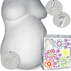 Belly Cast kit Pregnancy - Belly Molds kit Pregnancy and Baby Handprint Footprint Product (Pregnancy Maternity 5 Rolls Plaster and 2 Bags Modeling Clay)