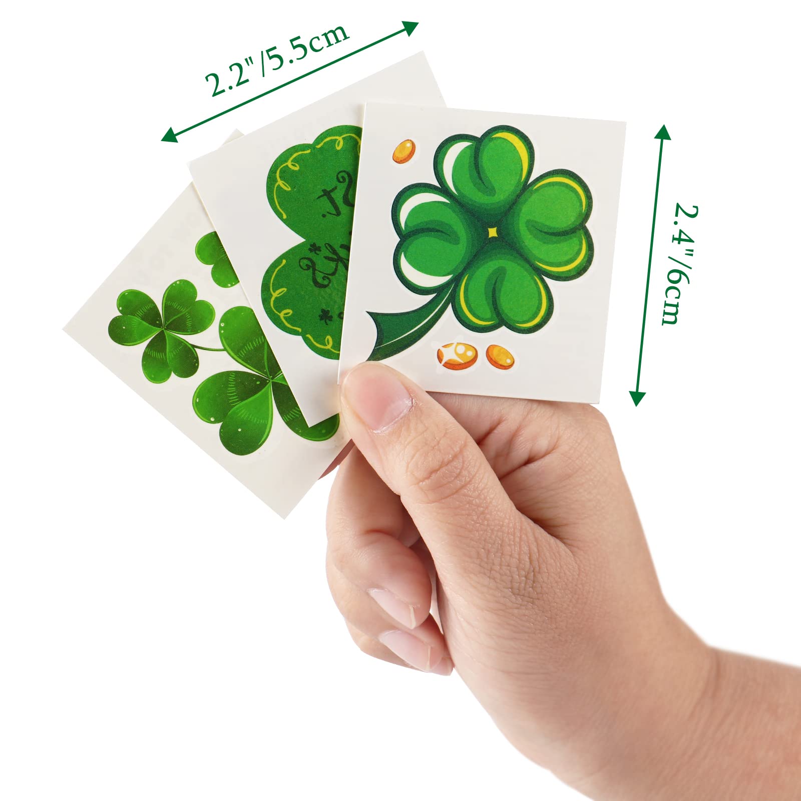 St. Patrick's Day Temporary Tattoo 20 Pack Big Shamrock Tattoos St. Patrick's Day Accessories Kids Party Favors Saint Patrick's Day Temporary Tattoos for Kids Adults