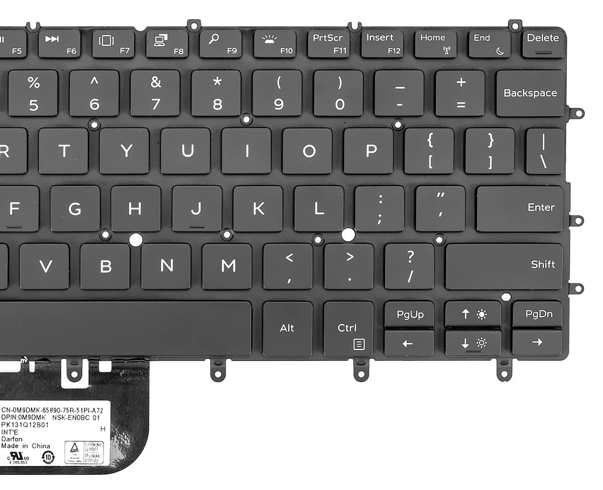 Replacement Keyboard for Dell XPS 13 9380 9370 9305 7390 Series Laptop, Dell XPS 13 9380 9370 9305 Laptop Keyboard with Backlit US Layout, Black