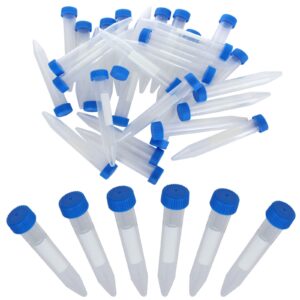 200 pack conical centrifuge tubes 15ml, plastic test tubes with graduated, container graduated with marks and write-on spot for scientific experiments