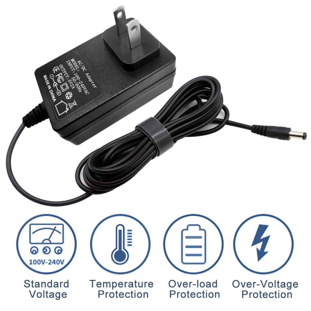 5V 2A AC Adapter Charger, Replacement 8 Tips Versatile Regulated Power Adapter for MP3/MP4, Tablet, Camera, BT Speaker, Toys and More 5V Electronics. (6.6FT)