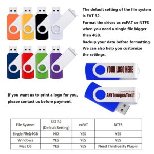 256MB 5 Pack USB Flash Drives in 5 Random Colors USB 2.0 Swivel Design Flash Drive for Data Storage Wholesale Thumb Drive Jump Drive Pen Drive Bulk Memory Stick Zip Drives (256MB, 5 Pack)