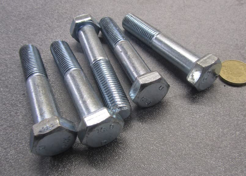 Class 10.9 Zinc Steel Hex Bolts PT M16 x 2 mm x 90 mm Long 5 pcs