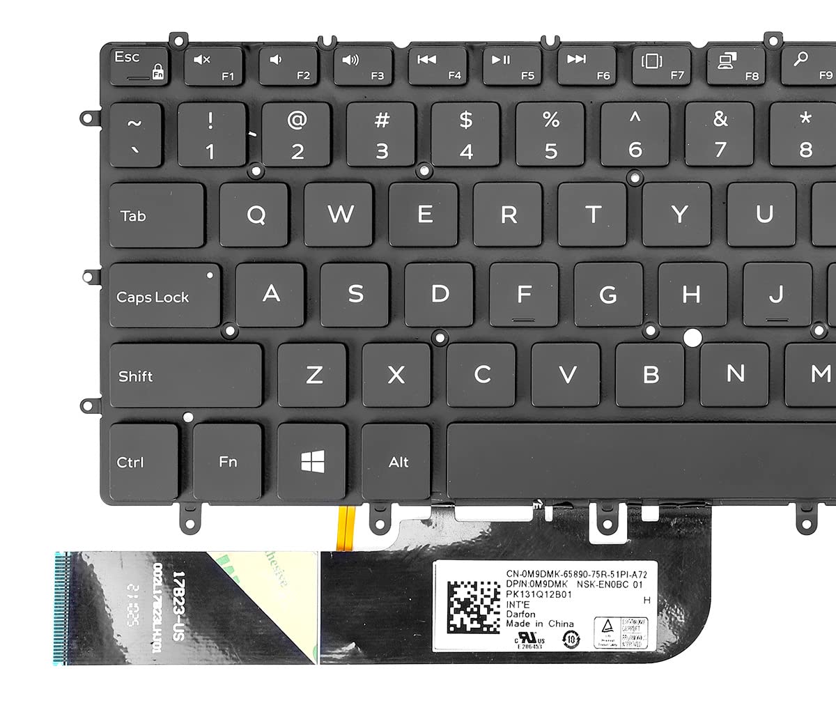 Replacement Keyboard for Dell XPS 13 9380 9370 9305 7390 Series Laptop, Dell XPS 13 9380 9370 9305 Laptop Keyboard with Backlit US Layout, Black