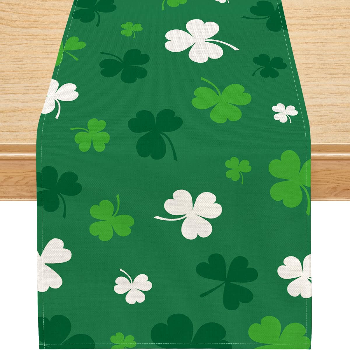 Siilues St. Patrick's Day Table Runner, St. Patrick's Day Decorations Green Shamrock Seasonal Spring Holiday Table Decorations for St. Patrick's Day Party Dining Table Decor (13'' x 72'')