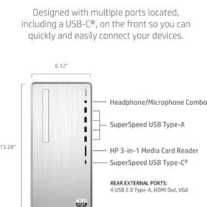 HP Pavilion TP01 Desktop Computer, AMD Ryzen 7-5700G Processor (Beats Core i9-10900), AMD Radeon, 32 GB RAM, 1 TB PCle NVMe SSD, 9 USB Ports, Wireless-AC, Bluetooth, HDMI, Windows 11 Pro