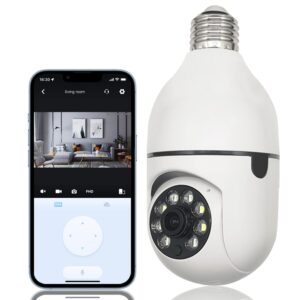 elytsemoh 1080p smart home surveillance camera, e27 bulb camera, 360 degree panoramic wireless security ptz camera, 2.4ghz wifi, night vision, two way audio, smart tracking, motion detection