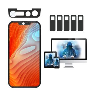 webcam cover slide compatible for laptop, desktop, pc, macbook pro, imac, mac mini, ipad pro bundled with iphone 13 front camera cover protect privacy and security but not affect face recognition