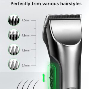 Professional Hair Hair Clippers for Men,T-Blade Zero Gapped Cordless Hair Trimmer Edger Clipper for Hair Cutting Rechargeable Hair Liners Electric Beard Trimmer Shaver With LED Display (sliver)