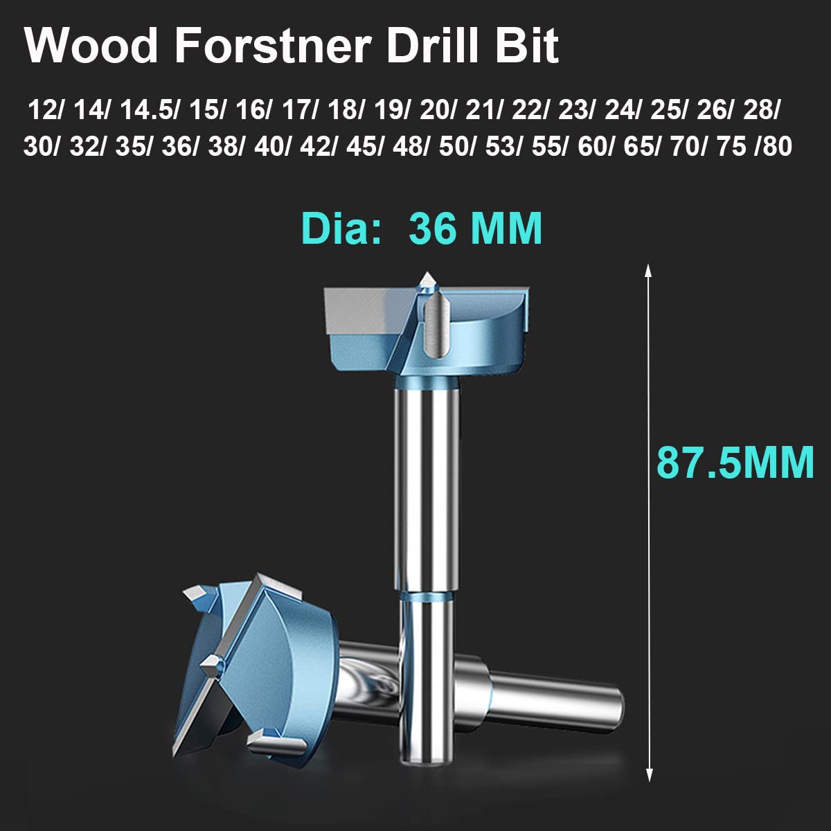 SagaSave 36mm High Speed Forstner Drill Bits Hole Saw Cutter, Heavy Duty Wood Hole Saw Auger Opener for Wood Woodworking Hinge Hole Drilling Boring Bit Cutter 1PCS