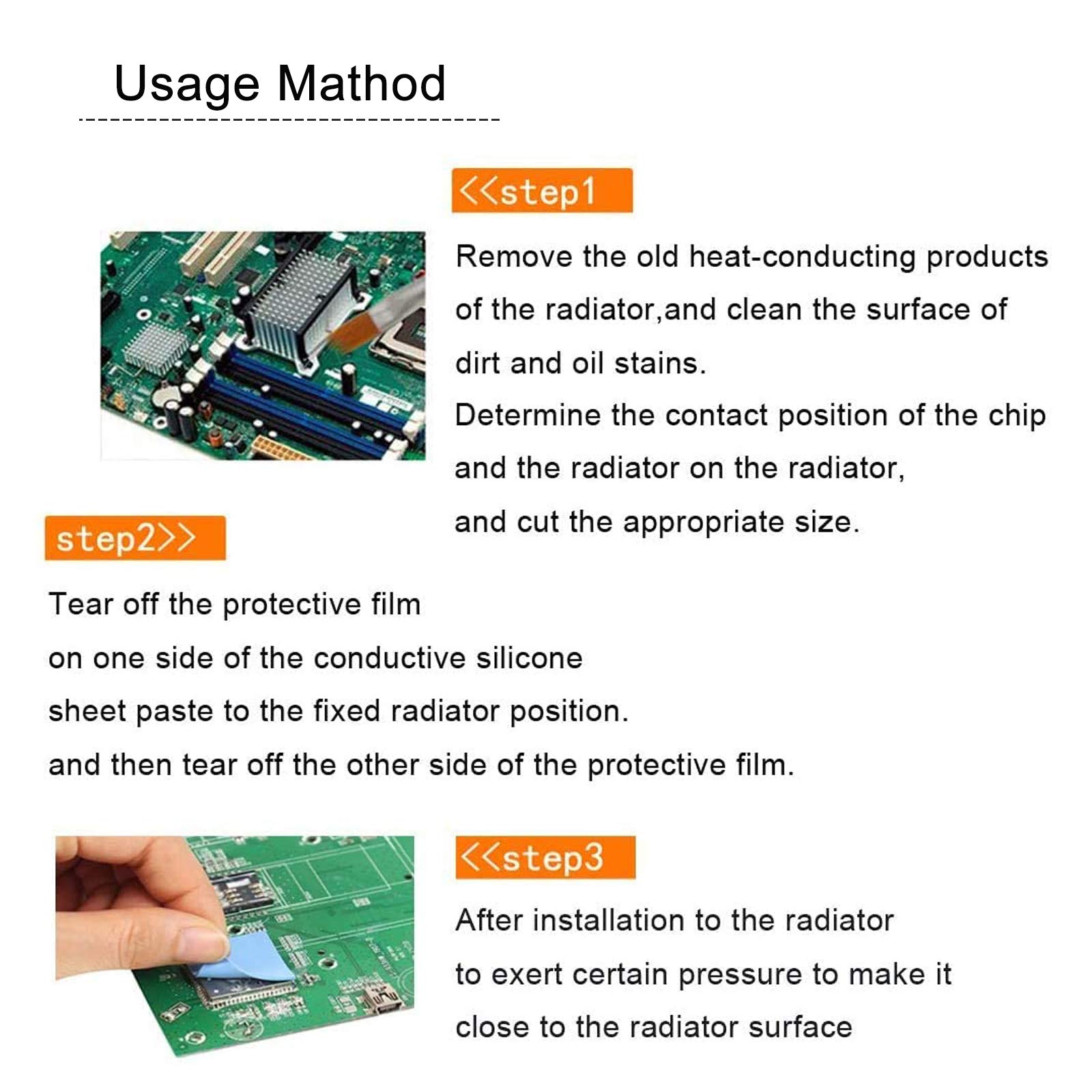 Marame Thermal Pad 1.5 W/mK 100x100x5mm Soft High Efficient Thermal Conductivity Thermal Pads IC Chipset Northbridge for CPU GPU Heatsink Blue