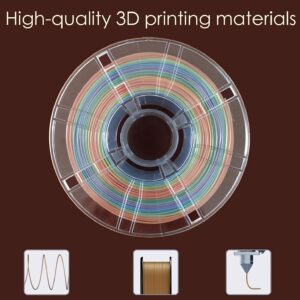 Maths Silk Rainbow Pla+ 3D Printer Filament 1.75mm (±0.02 mm), 1Kg/2.2lb, Vacuum Package for 3D Printer & 3D Pen- Rainbow