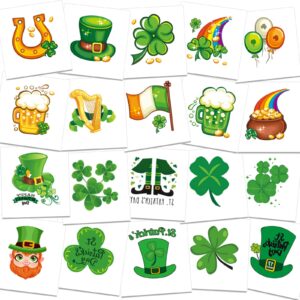 st. patrick's day temporary tattoo 20 pack big shamrock tattoos st. patrick's day accessories kids party favors saint patrick's day temporary tattoos for kids adults