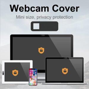 Webcam Cover Slide, Ultra-Thin Plastic Web Camera Cover Laptop Camera Cover for Laptop, PC, Computer, Smartphone, Protects Your Visual Prvacy Black