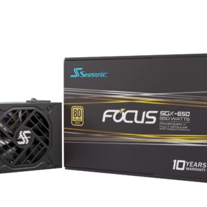 Seasonic Focus SGX-650 | 650W | 80+ Gold | Full-Modular | SFX Form Factor | Low Noise | Premium Japanese Capacitor | 10 Year Warranty | Nvidia RTX 30/40 Super & AMD GPU Compatible (Ref. SSR-650SGX)