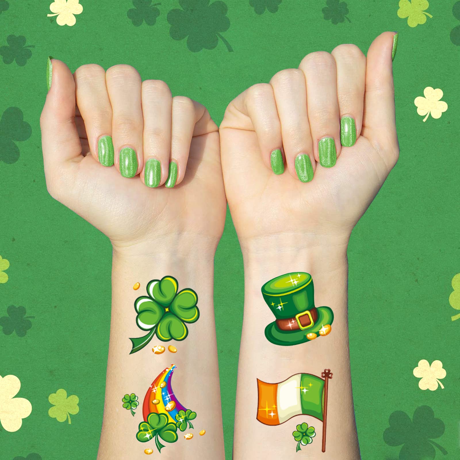 St. Patrick's Day Temporary Tattoo 20 Pack Big Shamrock Tattoos St. Patrick's Day Accessories Kids Party Favors Saint Patrick's Day Temporary Tattoos for Kids Adults