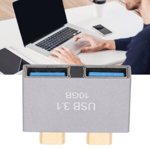 USB C Hub, Mini Type‑C Adapter Type‑C Expansion Dock Adapter for Thunderbolt 3 USB Adapter 10Gbps Aluminum Alloy Type‑C Adapter Data Extender Hub(Type-C Revolution to Type-C