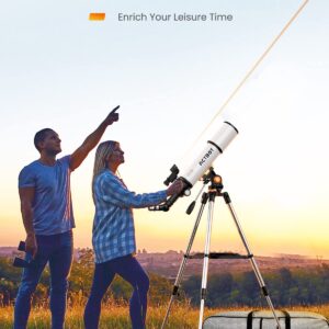 Telescopes for Adults Astronomy, 80mm Aperture 500mm AZ Mount Professional Refractor Telescope for Beginners with Phone Adapter, Portable Space Telescope with Carrying Bag