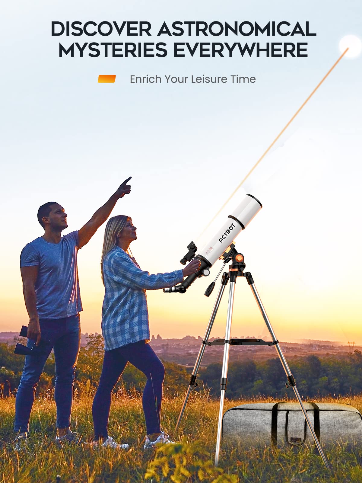 Telescopes for Adults Astronomy, 80mm Aperture 500mm AZ Mount Professional Refractor Telescope for Beginners with Phone Adapter, Portable Space Telescope with Carrying Bag