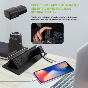 Dual Universal USB Adapter Works for JBL Tour Pro+ TWS for Worldwide Power and Travel Between US/EU/CN/AUS/NZ/UK