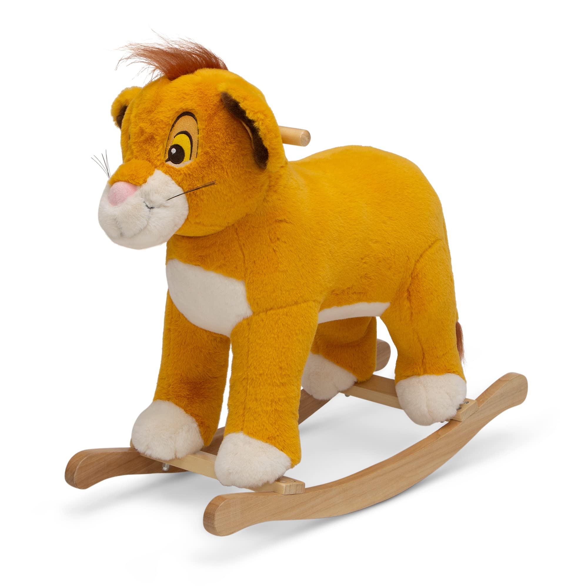 The Lion King Simba Plush Rocker by Delta Children Wooden Ride On Rocking Horse for Babies 18 Months and Up