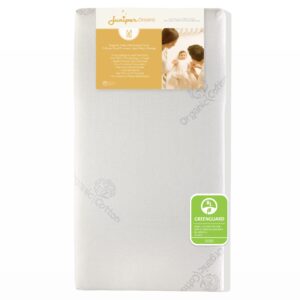 juniper dreams 5" breathe crib mattress | firm infant support | hypoallergenic and water-repellent | machine-washable | organic cotton cover | greenguard gold certified baby bed mattress for cribs