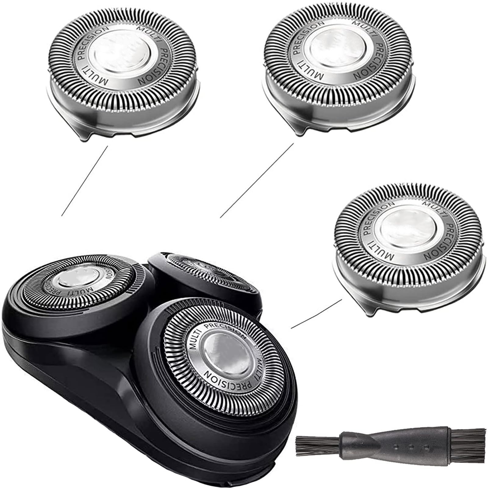 Suleto SH50/52 Replacement Heads Compatible with Philips Series 5000 Shavers, SH50 Shaving Head Part S5000 Electric Razor Head Replacement for Series 5000, ATXX (S5xxx), PTXX (PT8xx, PT7xx), 3 Count