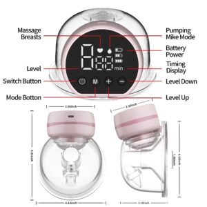 TOVVILD Wearable Breast Pump Hands Free - Electric Portable Wireless Breast Pumps, 3 Modes & 9 Levels Breastfeeding Milk Pump, Adjustable Painless Strong Suction Memory Function - 24 mm Flange