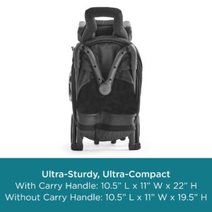 Contours Itsy Baby Stroller, Ultra-Sturdy Compact Stroller for Travel, Lightweight Toddler Travel Stroller, Toddler Stroller with Easy Carry Handle, Large UPF 50+ Sun Canopy, Storage Basket - Black