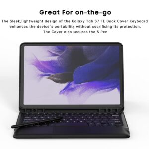 DOMEUN Galaxy Tab S7 FE/S7 Plus/S8 Plus Case with Keyboard 12.4 inch - Smart Detachable Wireless Touchpad Keyboard Cases with S Pen Holder for Samsung Galaxy Tab S8+ 2022/S7 FE 2021/S7+ 2020