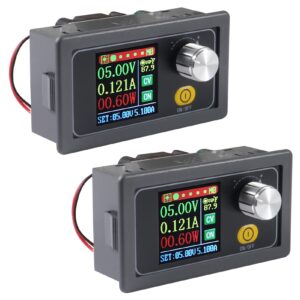 2 pack buck boost converter,dc 9v 12v 24v 36v 5a variable voltage power supply 6-36v to 0.6-36v adjustable buck boost converter with lcd color display for golf cart