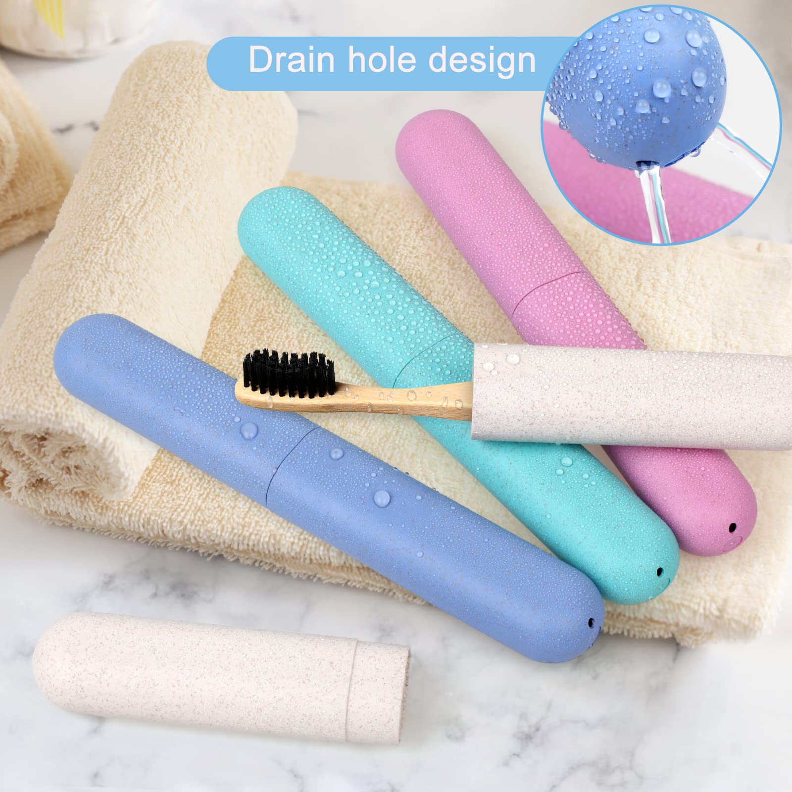 PECULA 8 Pack Toothbrush Case, Travel Toothbrush Holder, Toothbrush Cover for School/Business/Home/Mountain Climbing