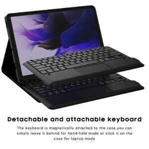 DOMEUN Galaxy Tab S7 FE/S7 Plus/S8 Plus Case with Keyboard 12.4 inch - Smart Detachable Wireless Touchpad Keyboard Cases with S Pen Holder for Samsung Galaxy Tab S8+ 2022/S7 FE 2021/S7+ 2020