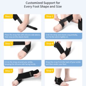 CAMBIVO Ankle Brace for Men and Women, 2 Pack Ankle Support for Plantar Fasciitis Relief, Ankle Wrap with Adjustable Straps for Sprained Ankle, Foot Heel Pain, Achilles Tendon, Swelling, Gray