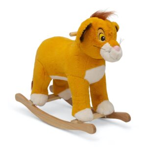 the lion king simba plush rocker by delta children wooden ride on rocking horse for babies 18 months and up