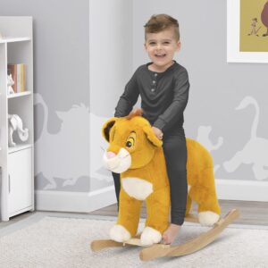 The Lion King Simba Plush Rocker by Delta Children Wooden Ride On Rocking Horse for Babies 18 Months and Up