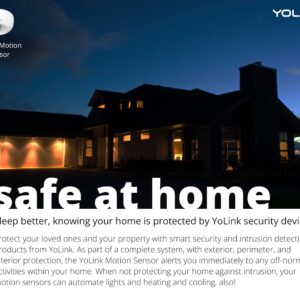 YoLink SpeakerHub & Two Motion Sensor Smart Home and Security Kit – Audio Hub Plays Tones/Sounds, Spoken Messages, LoRa-Powered ¼ Mile Range, WiFi Required