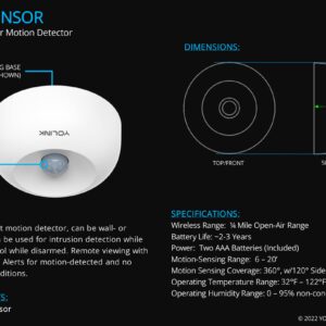 YoLink SpeakerHub & Two Motion Sensor Smart Home and Security Kit – Audio Hub Plays Tones/Sounds, Spoken Messages, LoRa-Powered ¼ Mile Range, WiFi Required