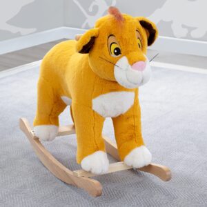 The Lion King Simba Plush Rocker by Delta Children Wooden Ride On Rocking Horse for Babies 18 Months and Up