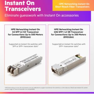 HPE Networking Instant On 10G SFP+ LC SR Transceiver for Connections Up to 300 Meters (R9D18A)