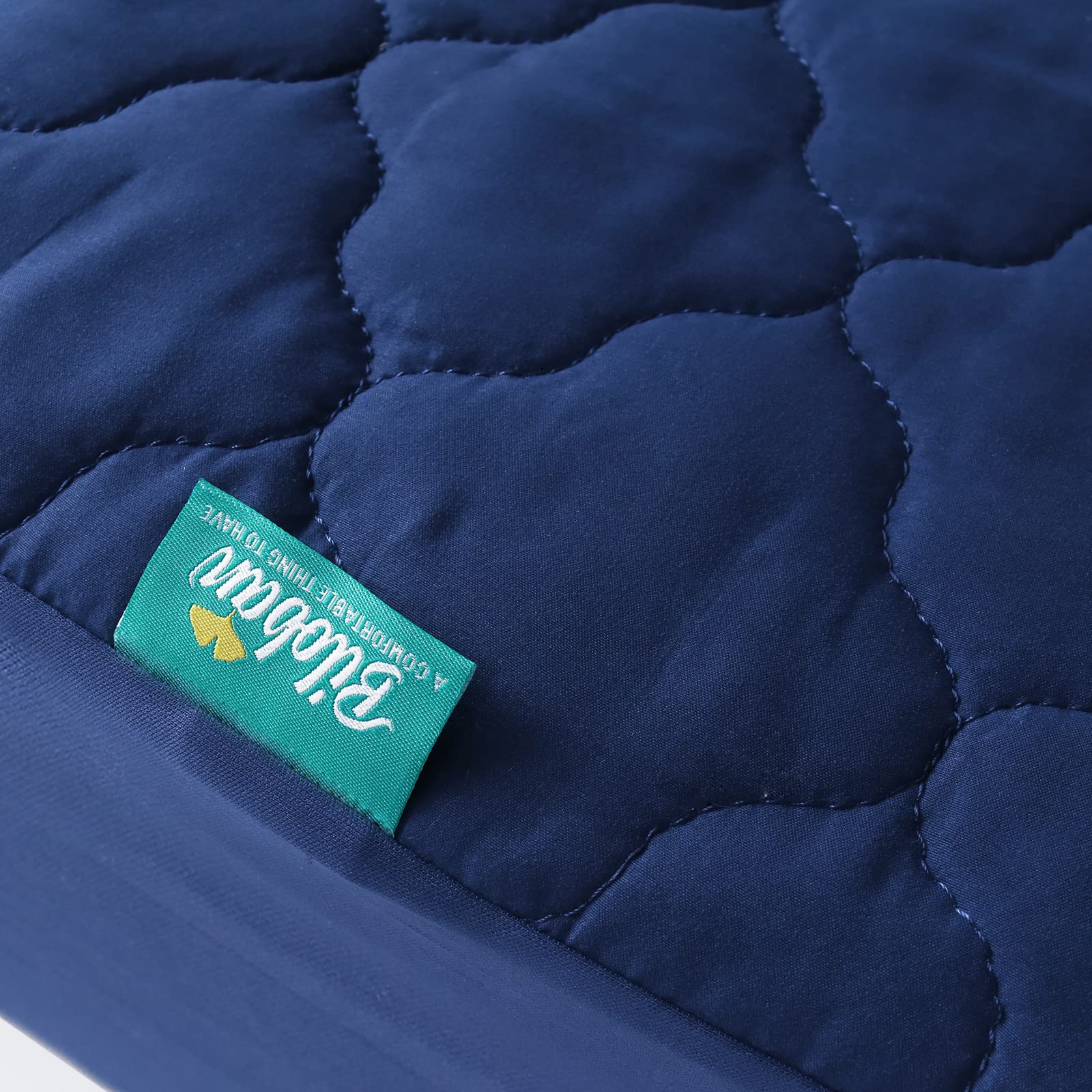 Crib Mattress Protector Sheets Fitted Waterproof Crib Mattress Pad Cover, Noiseless & Machine Wash 100% Absorbent Crib/Toddler Mattress Protector Sheet Quilted, Navy, 52" x 28"