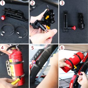 Bestaoo Adjustable Roll Bar Fire Extinguisher Mount Holder for Jeep Wrangler TJ JK JKU JL UTV Polaris RZR Ranger Camper Van, Aluminum, Quick Release, Upgrade