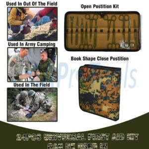 AAProTools 24 PC U.S. Army Style Surplus Emergency Survival Kit - Bleed Contol Kit - First Aid Kit - Zipper Pouch MLT-02