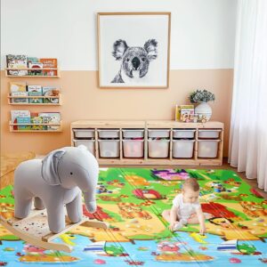 Baby Play Mat Playmat Baby Mat Baby Folding Mat Extra Large Play Mat XPE Foam Crawl Mat Reversible Waterproof Portable Double Sides Kids Toddler Outdoor Indoor Use Non Toxic Colorful 79" x 60"